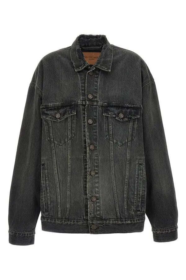 Balenciaga Denim Jacket With Distressed Effect