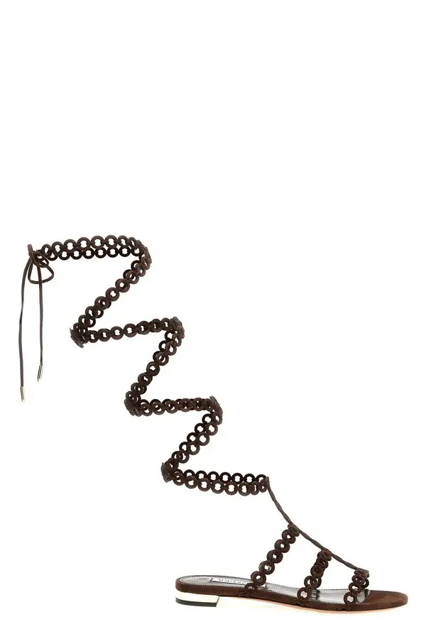 AQUAZZURA Infinity Chain Gladiator Sandals - Brown