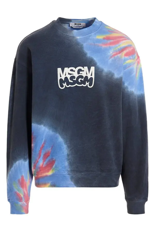 MSGM Burro Studio Logo Print Tie-dye Sweatshirt