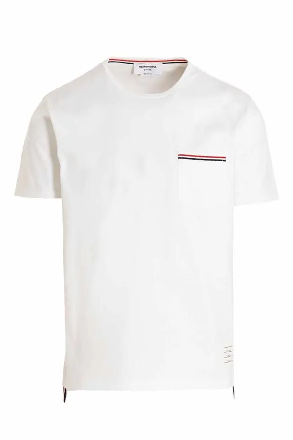 Thom Browne Logo Band Jersey T-shirt - White