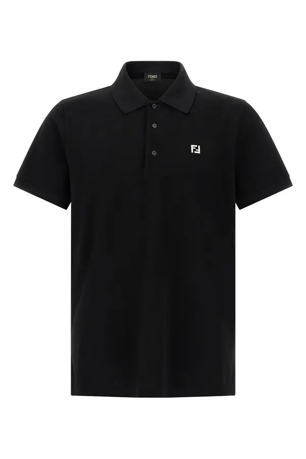 Fendi Ff Metallic Logo Polo Shirt