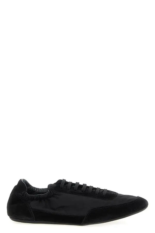 Prada Collapse Re-nylon And Suede Sneakers - Black