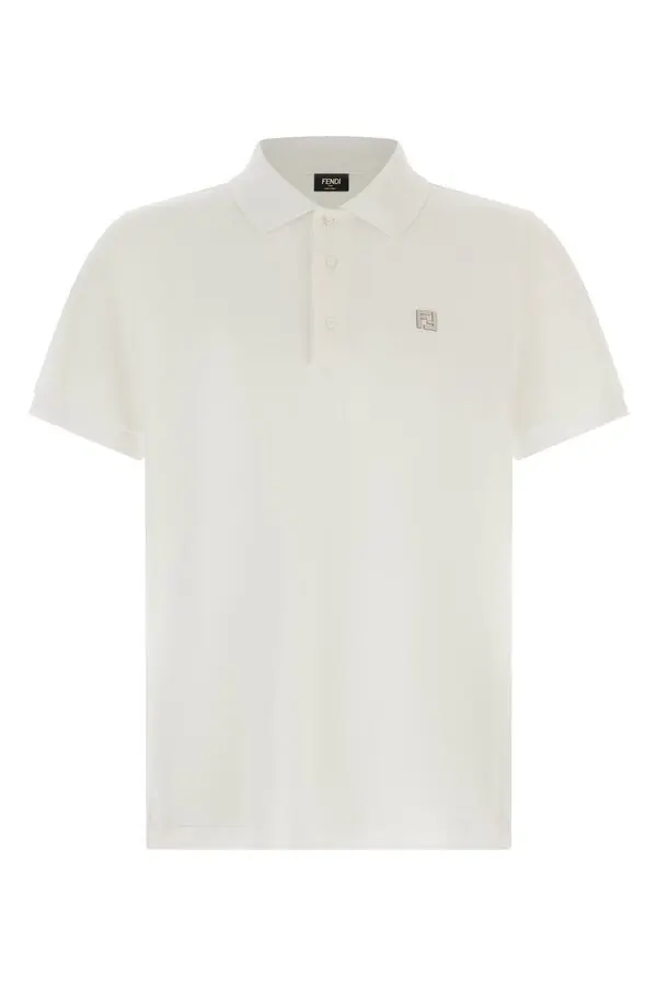 Fendi Ff Metallic Logo Polo Shirt