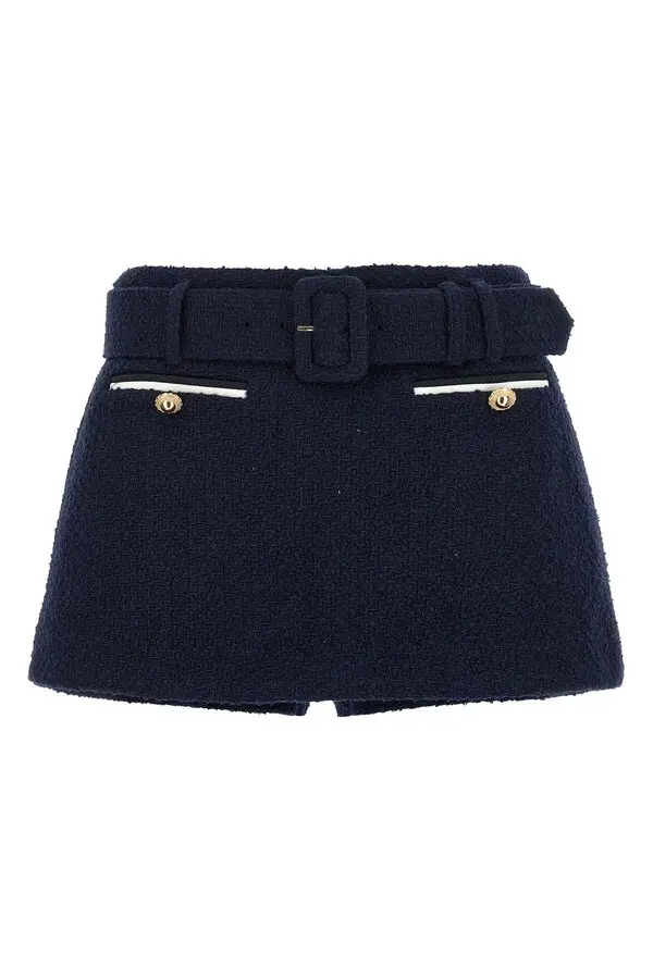 SELF-PORTRAIT Bouclé Wool Skort