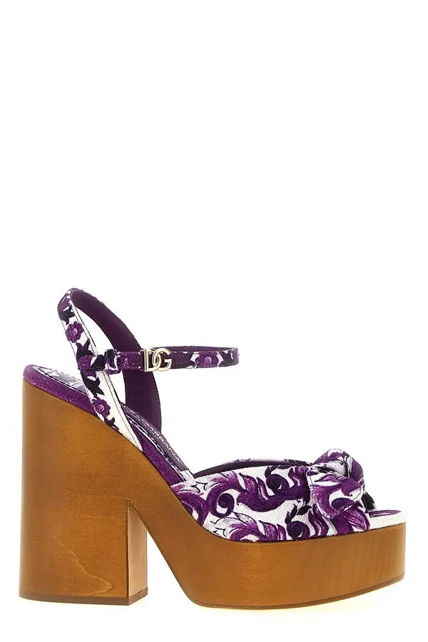 Dolce & Gabbana Maiolica' Sandals - Purple