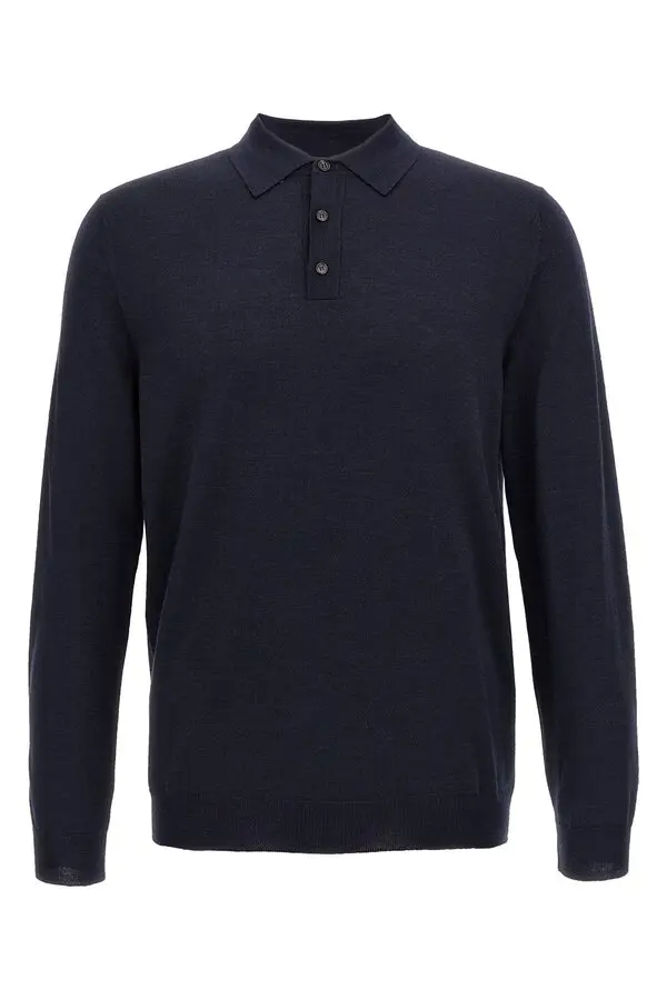 ZANONE Virgin Wool Polo Shirt - Blue
