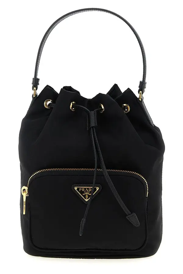 Prada Vela Bucket Bag - Black