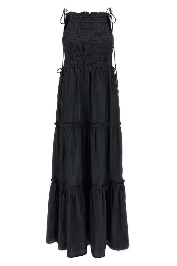 GANNI Black Smock Tie' Dress