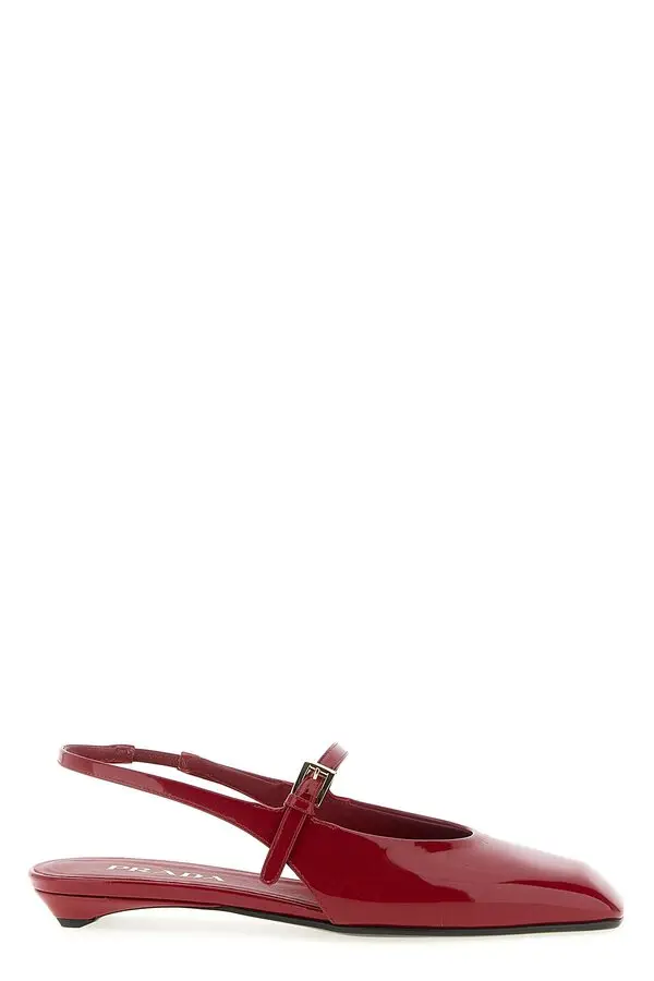 Prada Patent Leather Slingback - Red