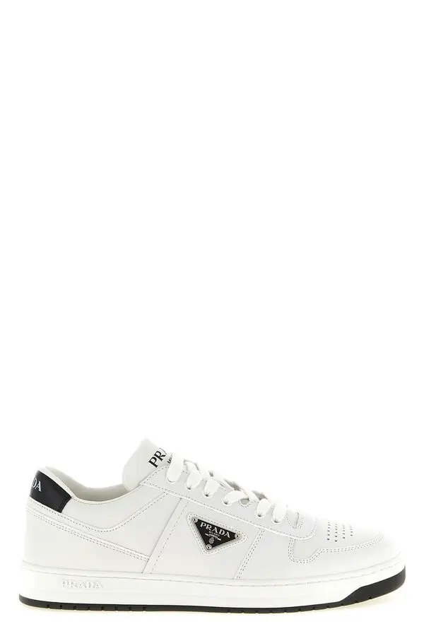 Prada Downtown Leather Sneakers - White
