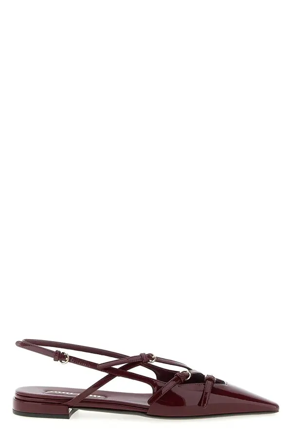 Miu Miu Patent Leather Slingback Shoes - Bordeaux