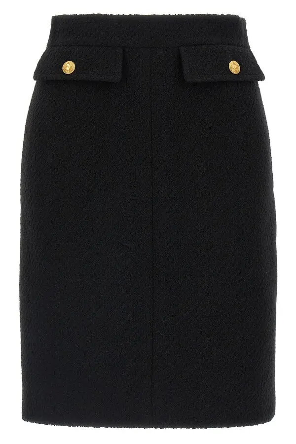 Chloé Bouclé Wool Midi Skirt