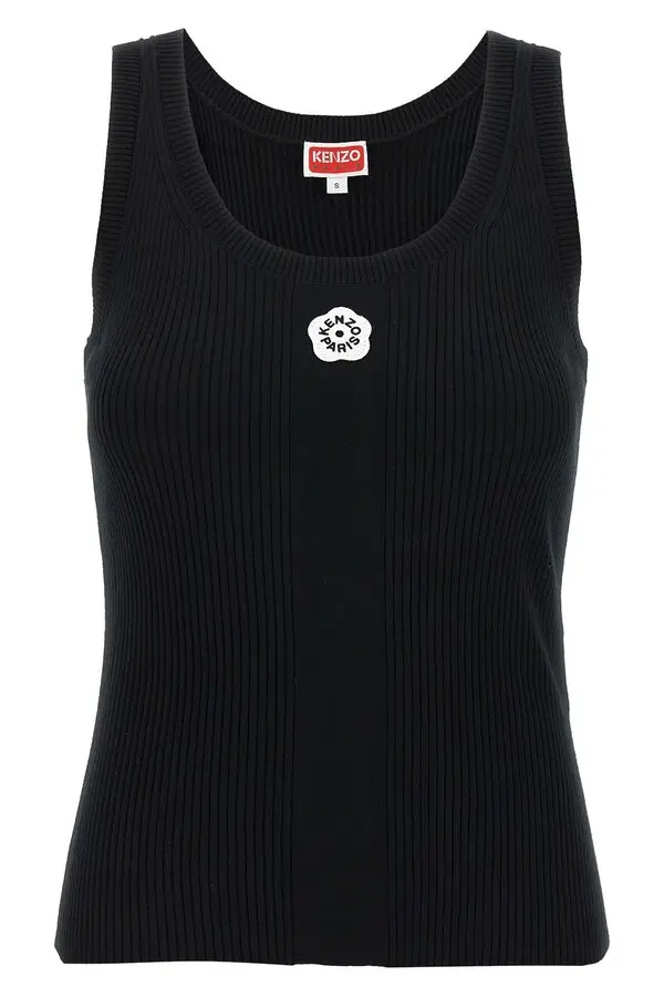 Kenzo Boke Flower 2.0 Ribbed Top - Black