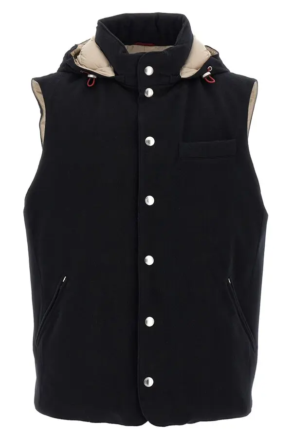Brunello Cucinelli Padded Wool Vest - Black