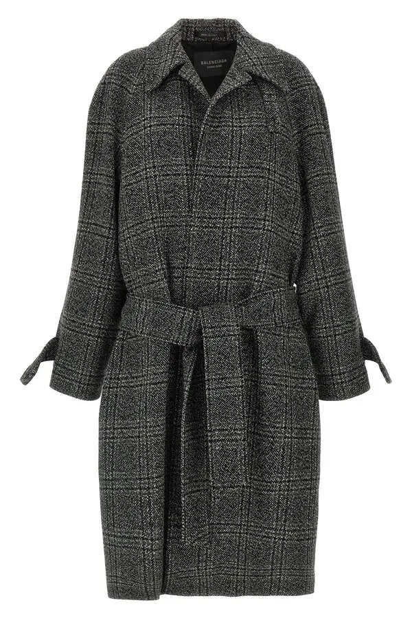 Balenciaga Checked 'one Layer' Coat