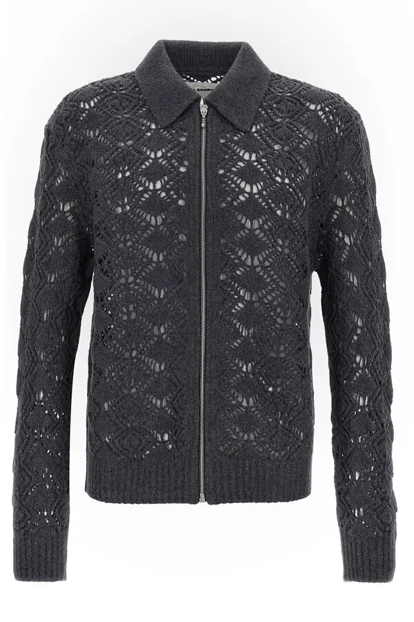 JIL SANDER Openwork Virgin Wool Cardigan