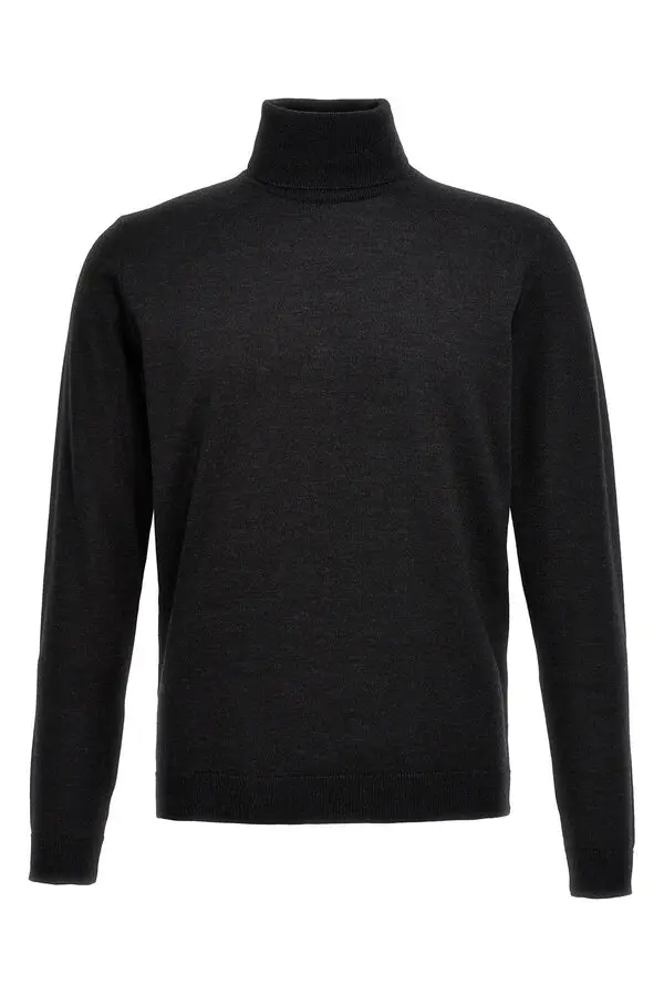 ROBERTO COLLINA Wool Turtleneck Sweater - Gray