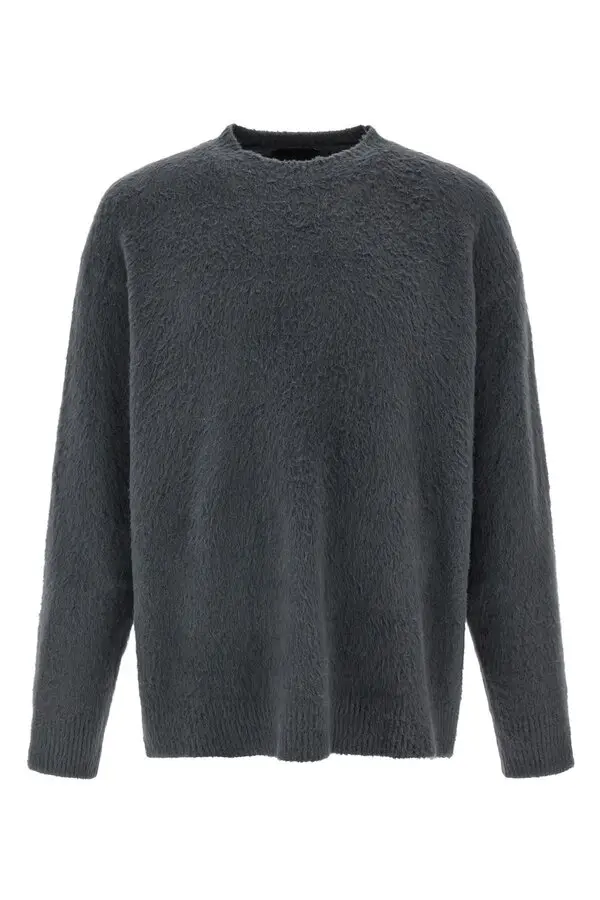 ROBERTO COLLINA Shearling Cotton Sweater - Gray