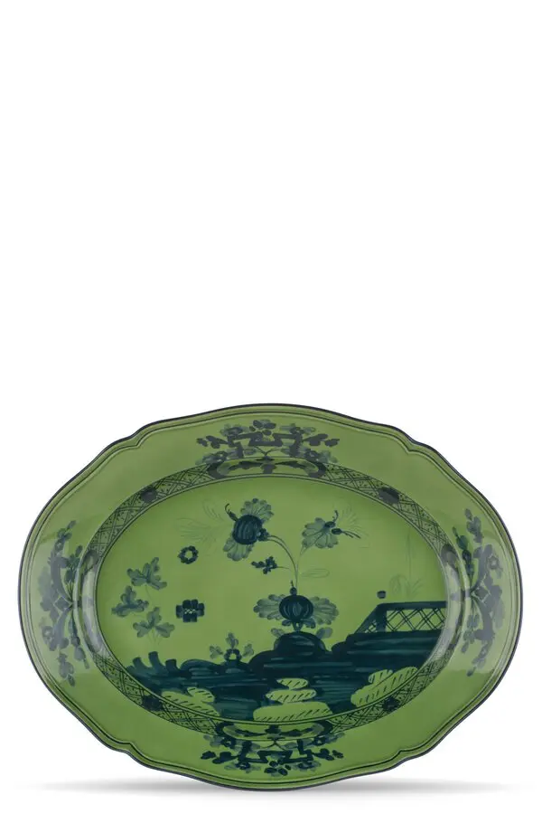 GINORI 1735 Oriente Italiano' Oval Course Plate - Green