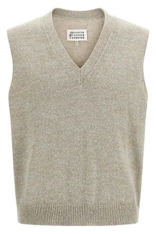 MAISON MARGIELA Bouclé Knit Vest - Beige