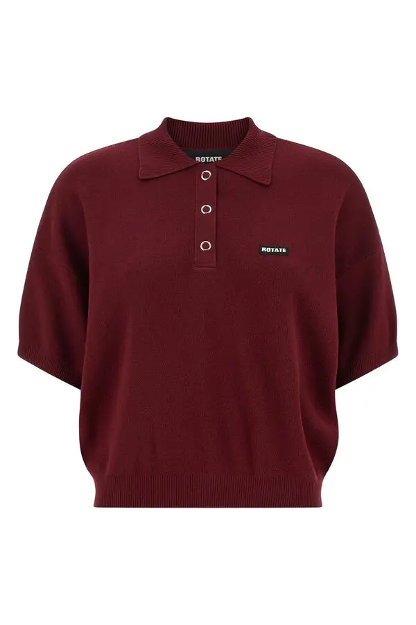 ROTATE BY BIRGER CHRISTENSEN Slinky Knit Polo Shirt