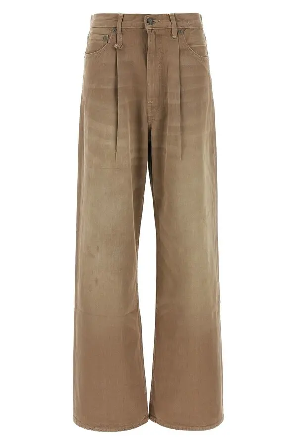 R13 Damon Pleated' Jeans - Brown