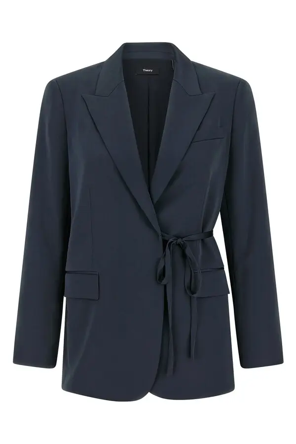 Theory City Twill Double-breasted Blazer