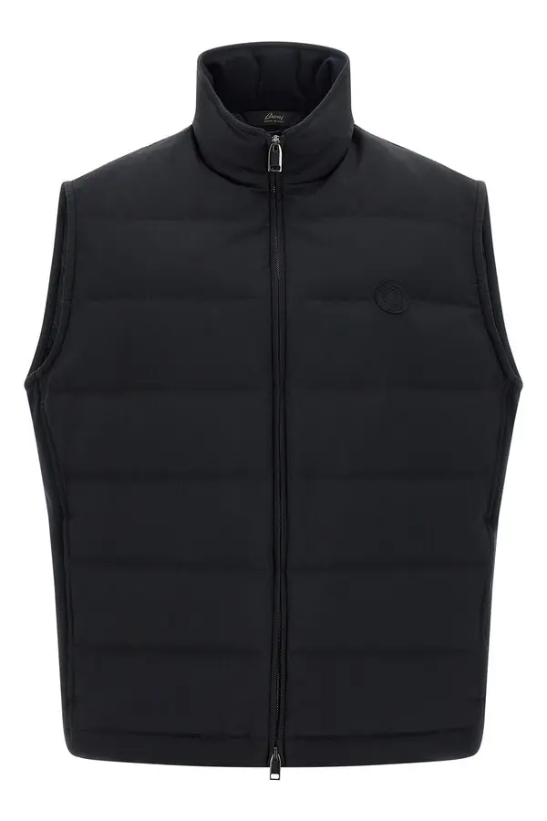 Brioni Technical Fabric And Cashmere Blend Vest
