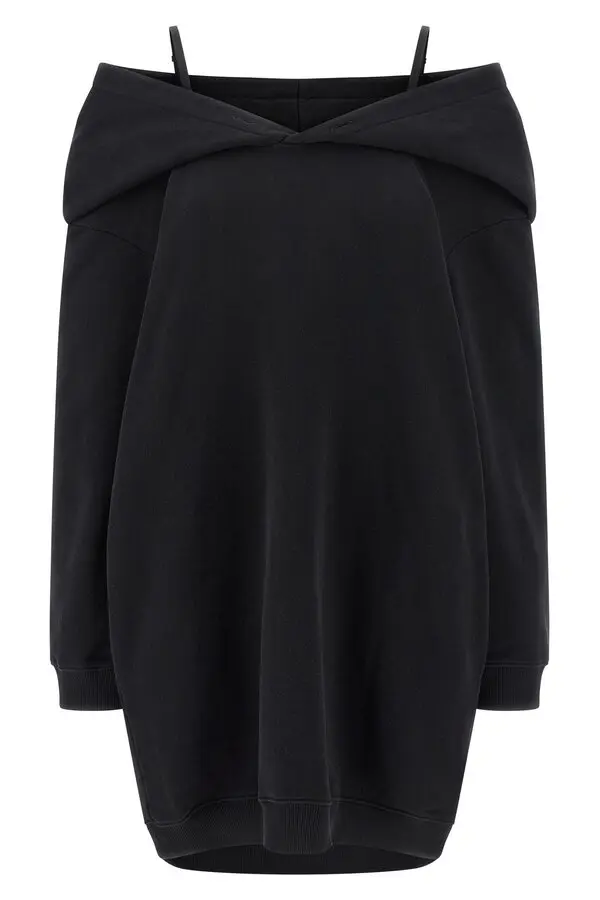 MAISON MARGIELA Off-shoulder Hooded Dress - Black