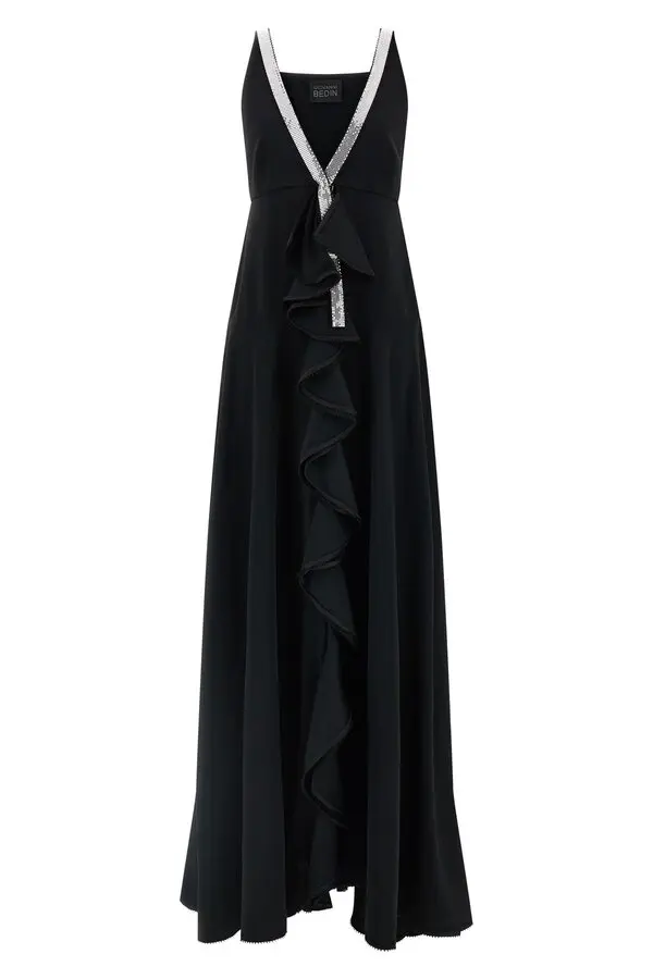 GIOVANNI BEDIN Ruffled V-neck Maxi Dress