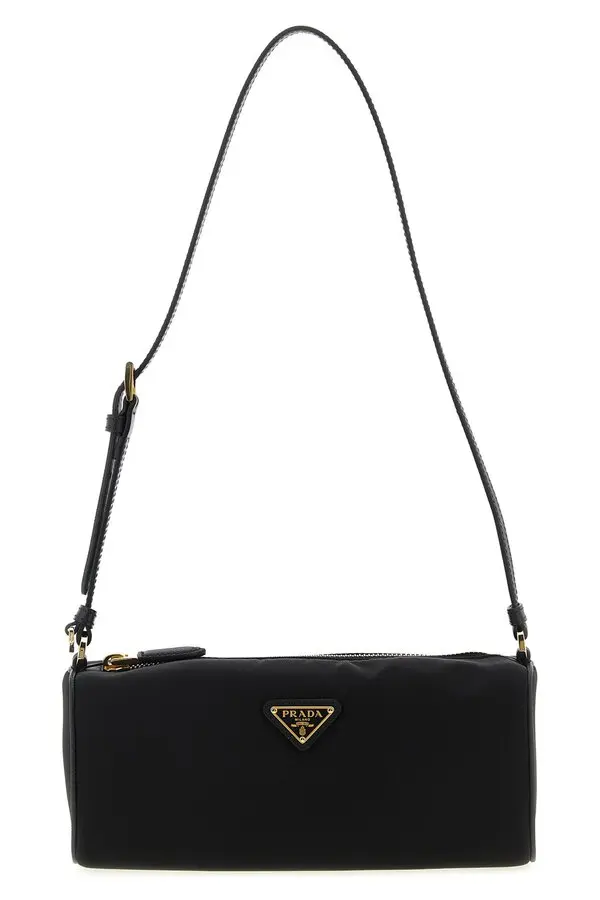 Prada Triangle Logo Shoulder Bag - Black