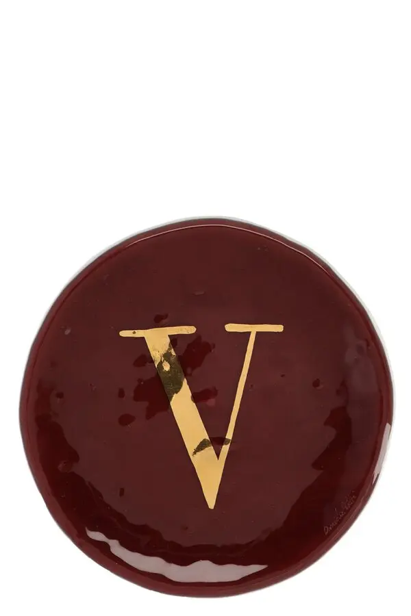 VETROFUSO V' Letter Plate - Bordeaux
