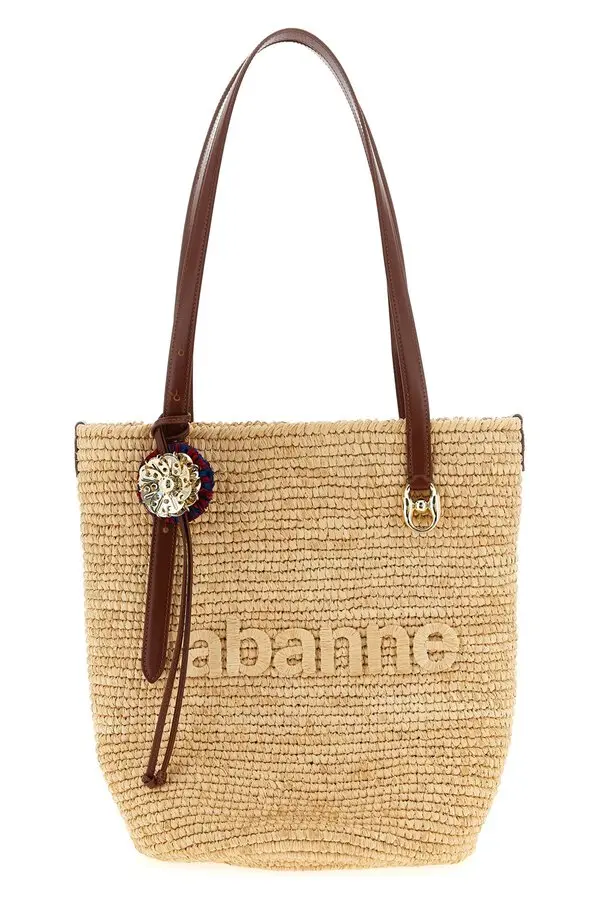 Rabanne Raffia Shopping Bag - Beige