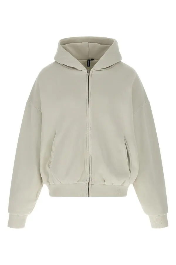 ENTIRE STUDIOS Thermal Cotton Hooded Sweatshirt - White