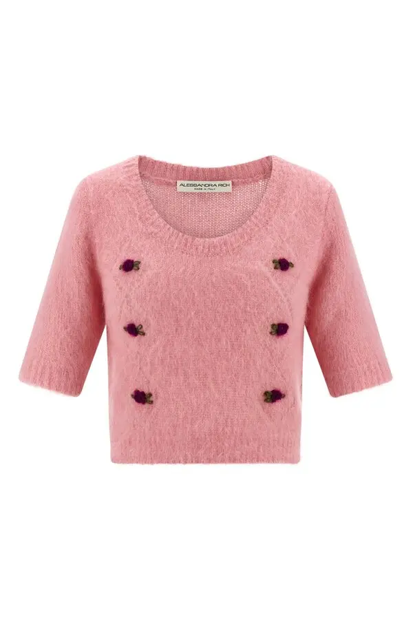 Alessandra Rich Carded Mohair Sweater