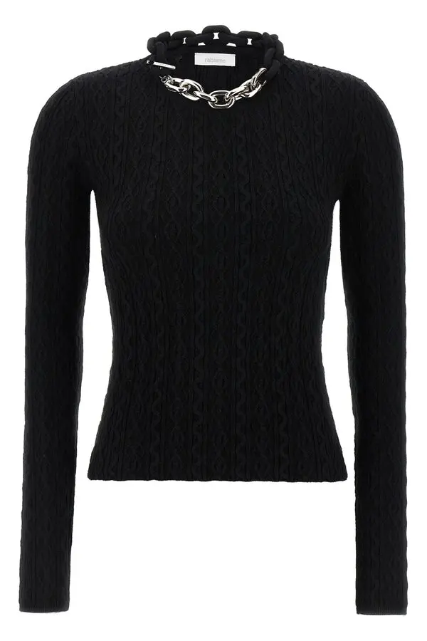 Rabanne Necklace Sweater - Black