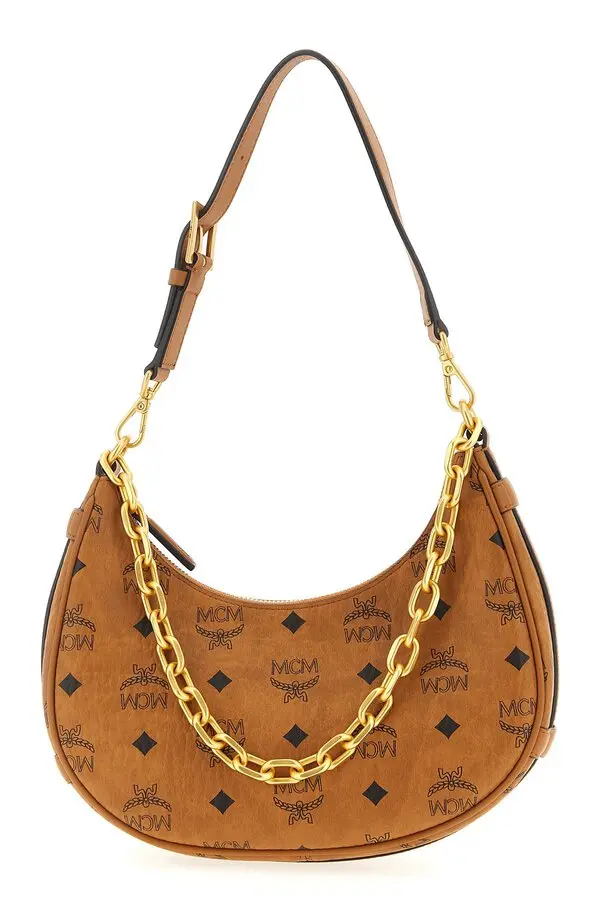 Mcm Aren Crescent Hobo Shoulder Bag