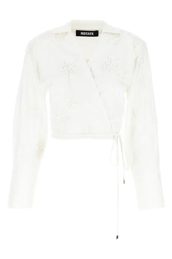 ROTATE BY BIRGER CHRISTENSEN Wrap Cotton' Shirt - White