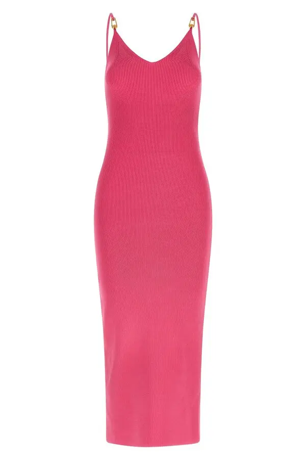 Versace Stretch Ribbed Knit Sheath Dress