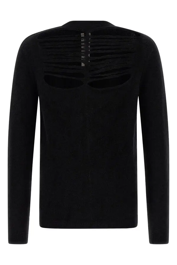 Rick Owens Long Sleeve Wool Blend Sweater - Black