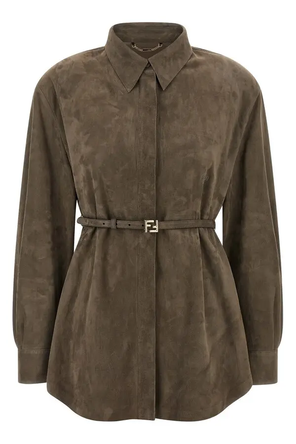 Fendi Suede Shirt - Gray