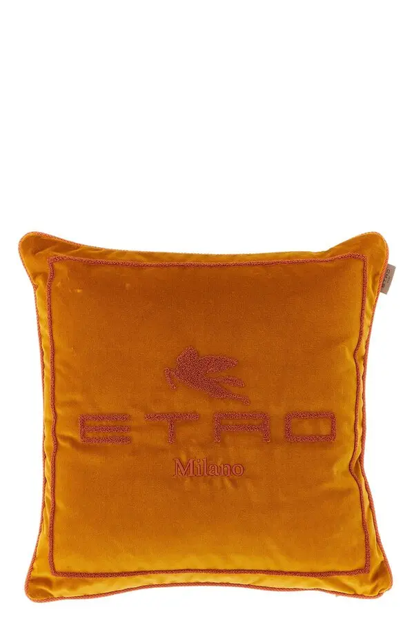 Etro Spunga Logo Cushion - Orange