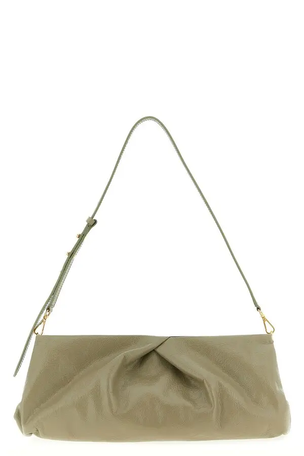 Dries Van Noten Crisp Craquelé Leather Clutch - Green