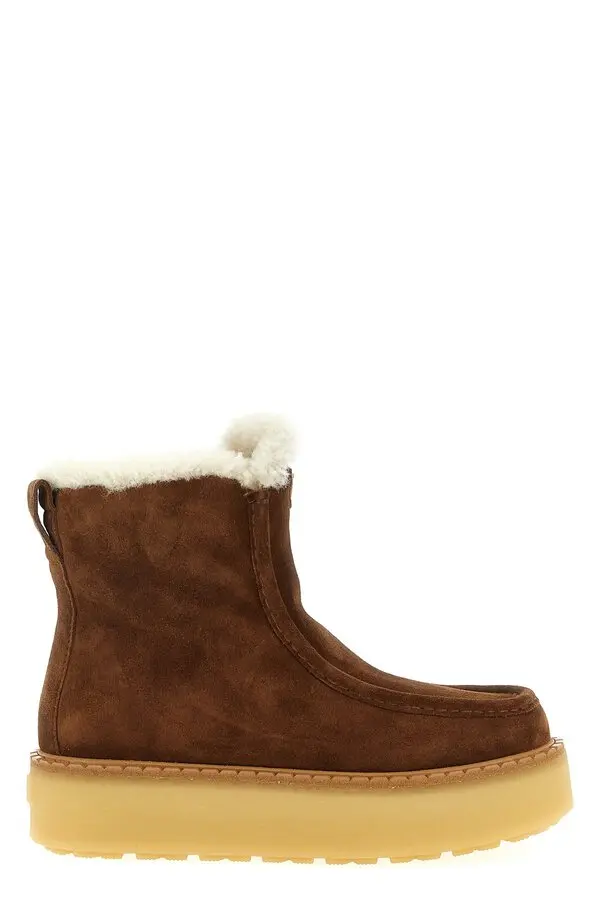Prada Suede Platform Boots - Brown