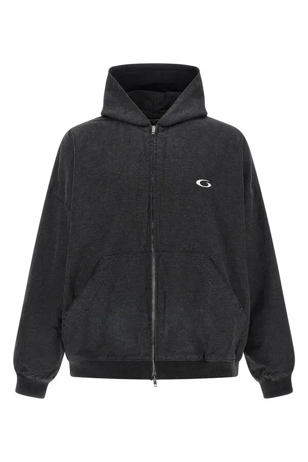 Balenciaga Trompe L'ail' Hoodie - Gray