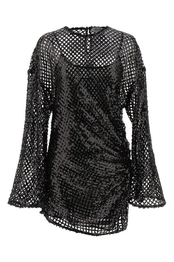 Attico Sequin Mesh Mini Dress