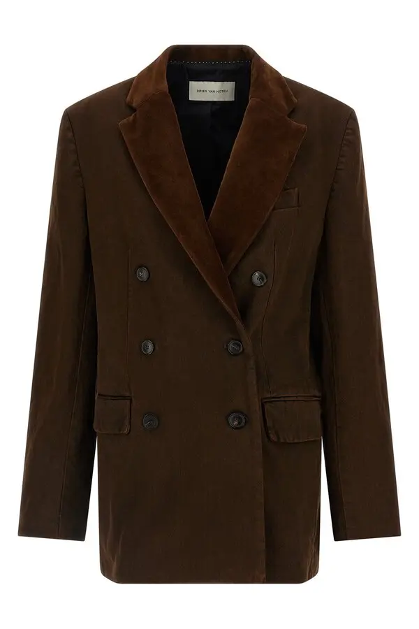 Dries Van Noten Befya Cotton Denim Blazer