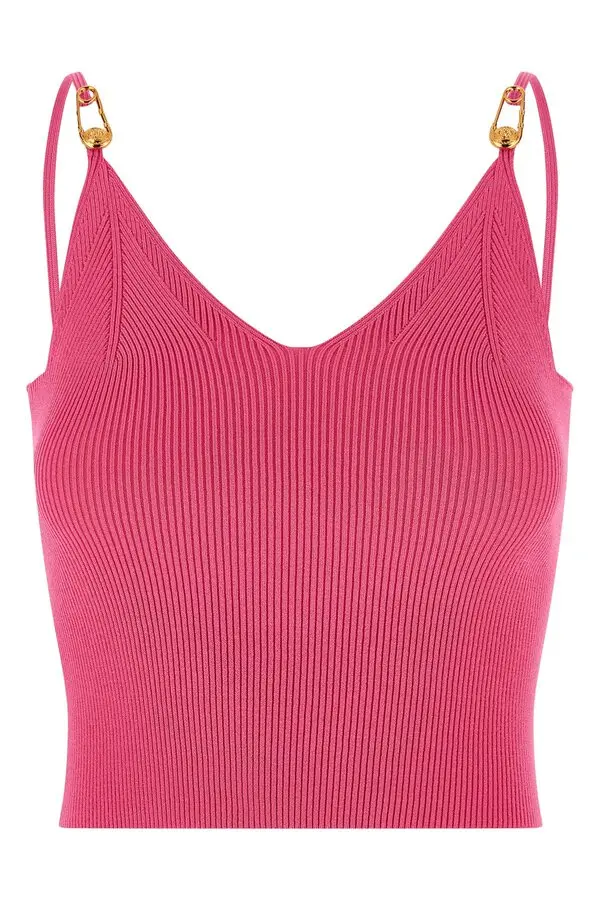 Versace Safety Pin Knit Top - Fuchsia