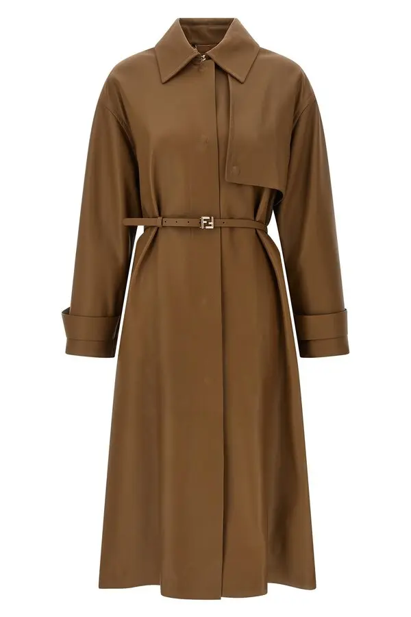 Fendi Nappa Leather Trench Coat