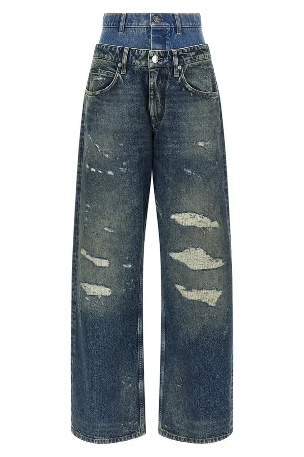 Dolce & Gabbana Double Layer Stonewashed Denim Jeans